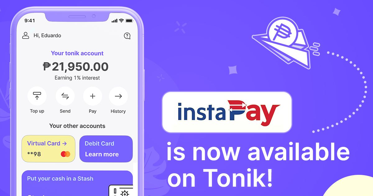 Fund transfers now made easier and faster with Tonik via InstaPay