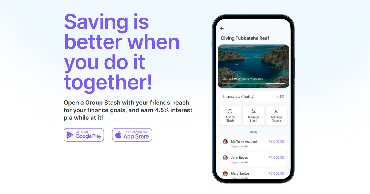 Get up to 4.5% interest p.a. with a Group Stash | Tonik Bank